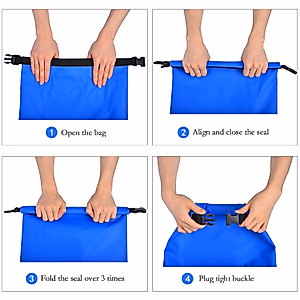 Dry Bag Waterproof Sack Multiple Sizes with Shoulder Strap (Red, 10L)