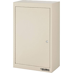 Global Industrial 18"W x 10"D x 30"H Large Narcotics Cabinet, Double Door/Double Lock, Beige