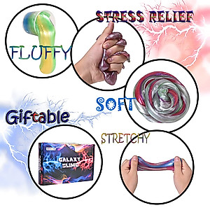 Kids Party Favors Slime Putty, 24 Pack Galaxy Slime Bulk, Crystal Slime for Goodie Bag, Stress Relief Toys, Tactile and Visual Stimulation, Christmas Stocking Stuffers for Girls and Boys