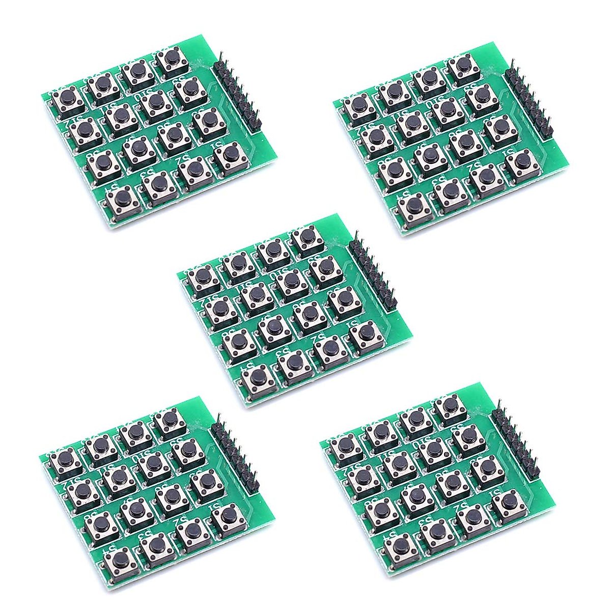 Oiyagai 5-Pack Universal 4x4 Matrix Keypad Module with 16 Buttons, Ideal for Arduino DIY Projects