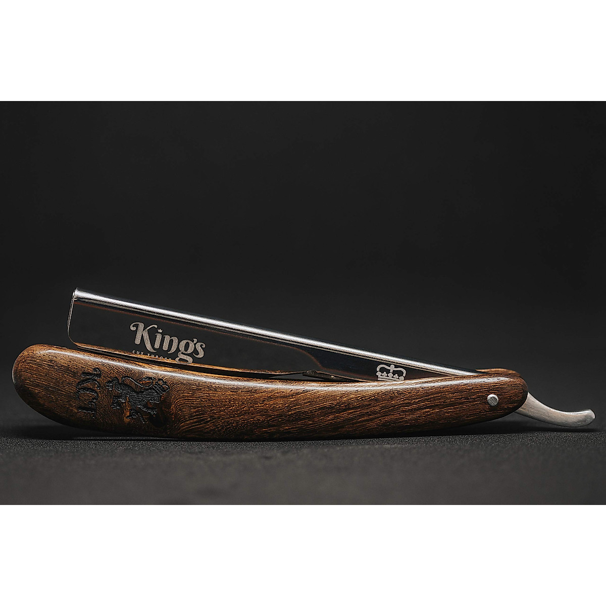 Cut Throat Straight Razor for Men by KING'S CUT THROAT ® - Men’s Cutthroat Shaving Straight Slider – Leather Travel Pouch and Velvet Kit Bag Included – Essential Male Grooming Accessory for Beards