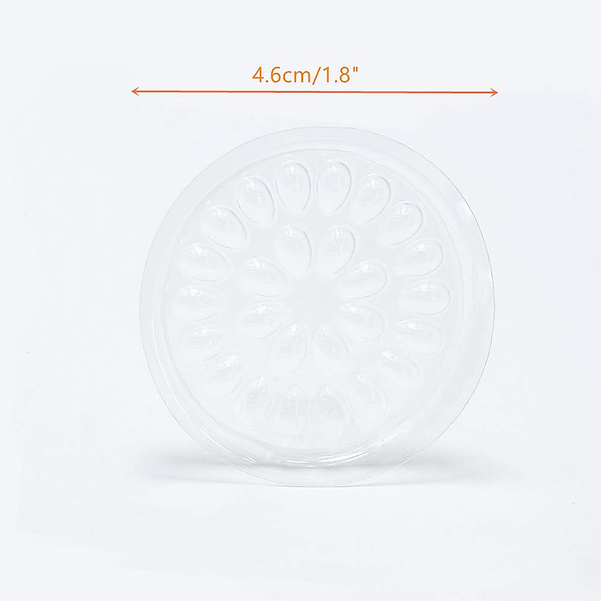 100 PCS Disposable Plastic Glue Pad for Eyelash Extensions Transparent Flower Shaped Lashes Gasket Adhesive Pigment Holder Base for Nail Art or Tattoo Ink