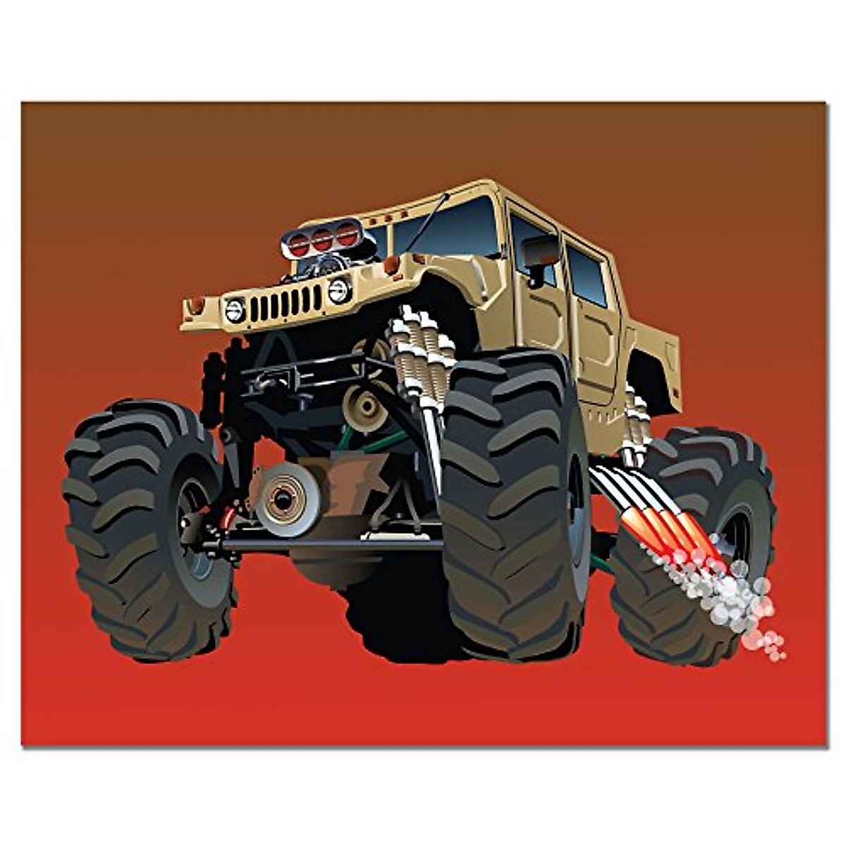 Monster Truck Poster Prints - Monster Truck Wall DéCor, Set Of 6 (8 Inches X 10 Inches) Photos - Kids Wall Art Decor