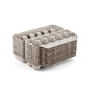 Jumbo Egg Cartons Holds 12 Eggs Printed Natural Pulp - 1 Dozen Large - Strong Sturdy Material Perfect For Storing Extra Eggs - by MT Products (15 Cartons) - Made in The USA