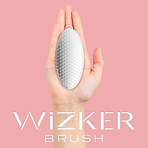 WIZKER Exfoliating Brush: Ingrown Hair Prevention, Razor Bump Treatment | Original Extra-Strength Bristle Exfoliator for Face, Body, Leg, Bikini | Shaving and Waxing Solution | Bath Shower Waterproof