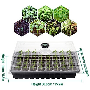 Bonviee 3 Packs Seed Starter Tray with Hygrometer Thermometer, 40-Cell Seed Starter Kit with Clear and Elevated Humidity Dome, Greenhouse Kit Indoor for Cloning, Propagation, Sprouting and Germination