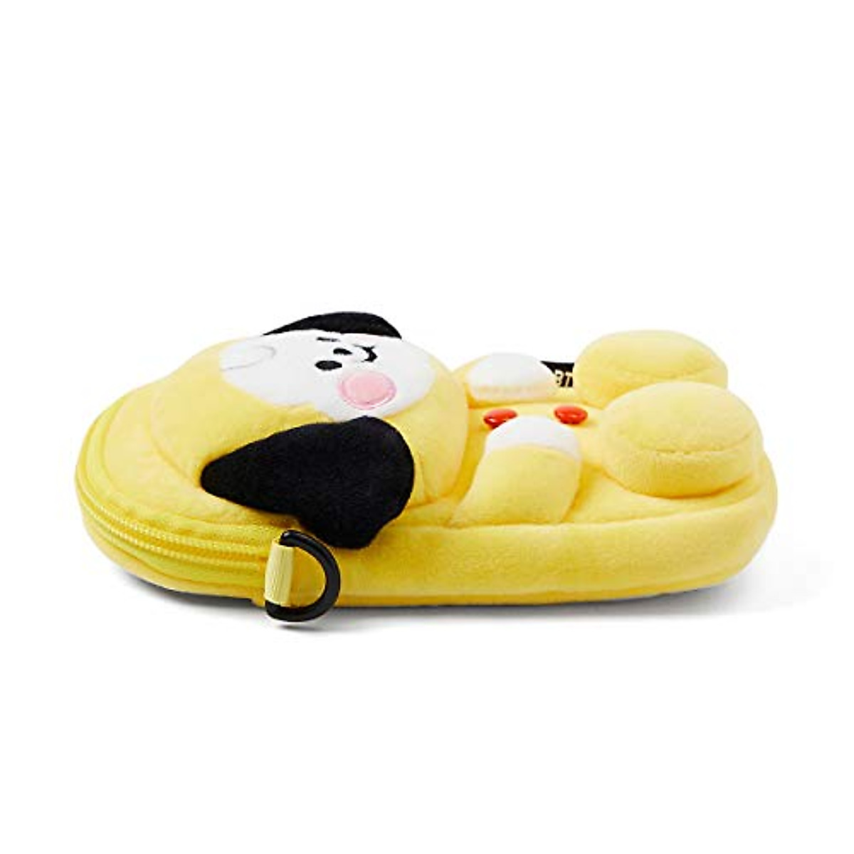 BT21 Baby Series CHIMMY Character Plush Coin Purse Makeup Toiletry Pouch Card Wallet with Lanyard, Yellow