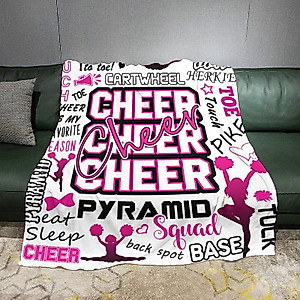 Yiyeqiu Cheer Blanket Cheerleader Blanket for Girls 50"x60" Cheerleader Gifts Throw Blanket Cheer Gifts for Cheerleaders Cheerleading Blanket for Teens Cheerleading Gifts for Kids Sofa Couch