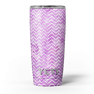 Design Skinz White Chevron Over Purple Grunge Surface - Skin Decal Vinyl Wrap Kit Compatible with The Yeti Rambler Cooler Tumbler Cups