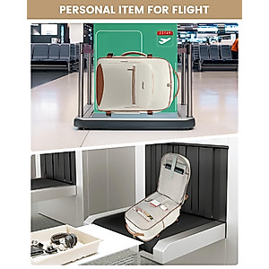 LOVEVOOK Travel Backpack for Women Men as Personal Item Flight Approved, 40L Luggage Carry On Backpack,17.3inch Large Daypack Laptop Backpack Waterproof Outdoor Sports with 3 Packing Cubes,Beige-Brown