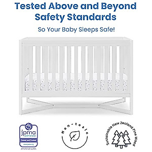 Delta Children Tribeca 4-in-1 Baby Convertible Crib, Bianca White
