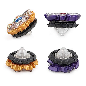 Bey Battle Burst Blades Evolution B-00 Booster Duo Eclipse Sun Moon Red Sparking Left & Right Launcher Handle Grip Starter Set Gaming Battling Top God Bay Lr launcher Buster Spinning Toy Gift for Boys