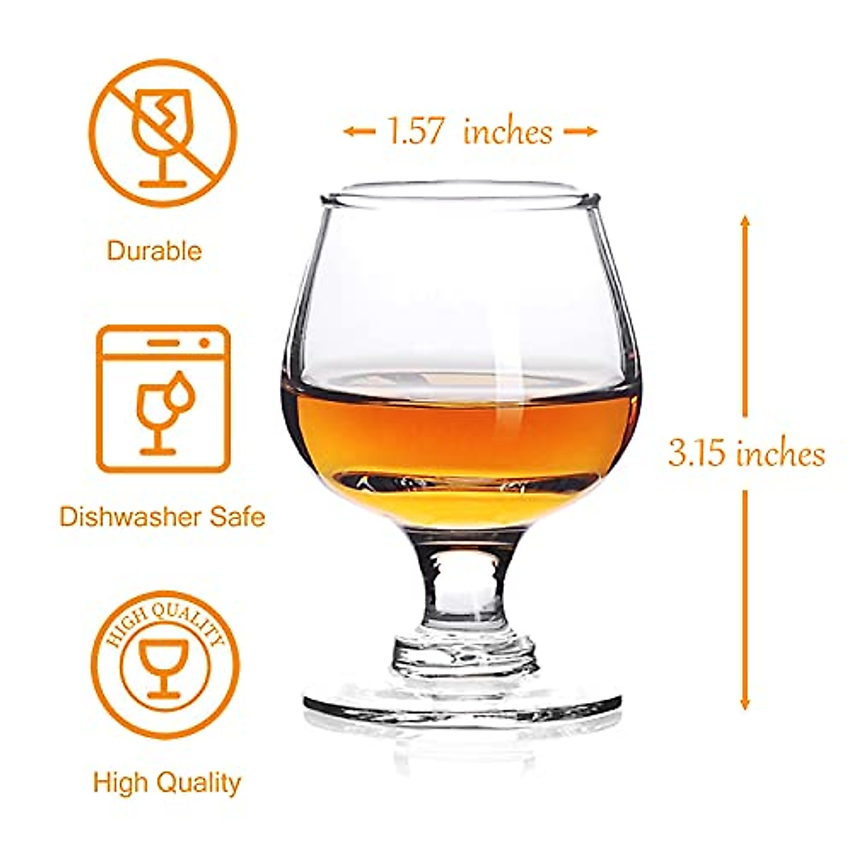 Valeways Shot Glasses, 1.75oz Mini Shot Glass Set of 6/Clear Shot Glasses/Super Cute Shot Glasses/Perfect for Tasting Brandy/Glass Snifters