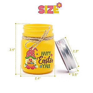 Easter Mini Mason Jar Spring Easter Tiered Tray Decor Easter Bunny Gnome Table Sign Farmhouse Tiered Tray Decor Easter Egg Hunt Rustic Table Decoration for Home Kitchen Tray Counter Gift Idea Set of 3