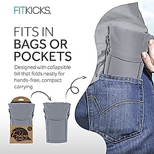 FITKICKS Folding Cap, Comfortable and Adjustable Ball Cap, UPF 50+ Sun Cap for Men and Women, Gray V2