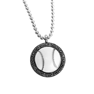 FORGIVEN JEWELRY Baseball Necklace I Can Do All Things Through Christ