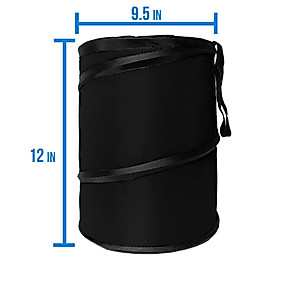 FH Group Automotive Waterproof Portable Collapsible Large Trash Can Garbage Container fits Most Cars,‎Polyethylene,SUVs, and Trucks Black