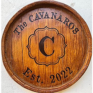 Wine Barrel Serving Tray Personalized
