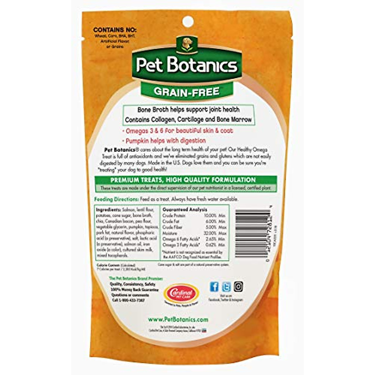 Pet Botanics 12 oz. Pouch Omega Plus, Soft & Chewy, Salmon Flavor, with 500 Treats Per Bag, The Choice of Top Trainers