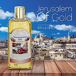 Bible Land Treasures Anointing Oil from The Holy Land, Jerusalem of Gold Biblical Oil with Frankincense, Myrrh, and Spikenard. 8.45 fl.oz | 250 ml