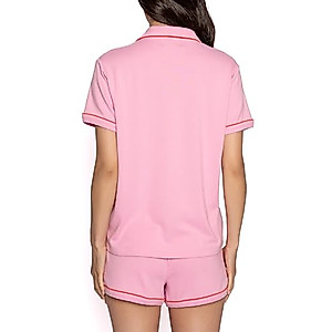 PJ SalvageThe Summer I Turned Pretty Lounge Short-sleeve Button Down Shirt and Bottom Shorts Pajama SetPinkX-Large