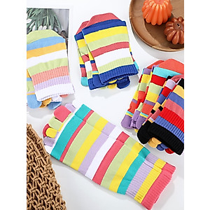 Bencailor 5 Pairs Women's Toe Socks Cotton Five Toe Finger Socks Toe Separator Socks for Women Men Athletic (Lovely Color)