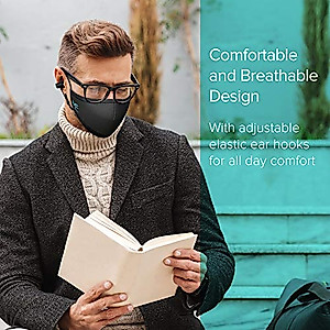 Hubble MaskFone, Face Mask for Protection, Wireless Headphones & Mic, Volume Control,12H Battery, Alexa Compatible, Face Mask for Cold Weather, Working, Running, Airborne disease, Gift for men & women, Size M/L