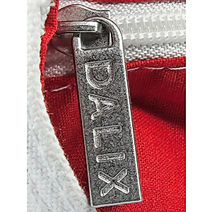 DALIX Striped Boat Bag Premium Cotton Canvas Tote in Red