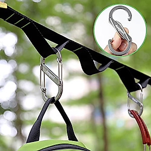 Ayaport Campsite Storage Strap 25FT Camping Lanyard Tent Hanging Organizer with 20 Loops 12 Hooks Must Have Tent Gear Camp Kitchen Accessories