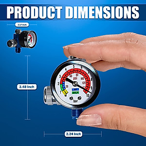 LE LEMATEC Air Compressor Regulator Valve with Pressure Gauge, for Precise Control in Air/Pneumatic Tool Applications, Spray Painting, Tire Inflation and More, ¼ NPT, 0-150 PSI (AR-01)