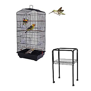 YJJT Bird Houses Cages for Parakeets - Pets Breeding Nesting Box Nest - Bird Cage for Small Birds Indoor Outdoor Decoration, with Universal Wheel Base, Multifunction, Easy to Clean, 59 Inches