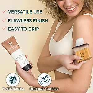 Beauty by Earth Self Tanner Brush - Kabuki Brush for Body, Foundation Brush Makeup Brush for Fake Tan, Sunless Tanner Makeup Brushes, Self Tanning Mitt for Self Tan, Self Tanning Mousse Blending Brush