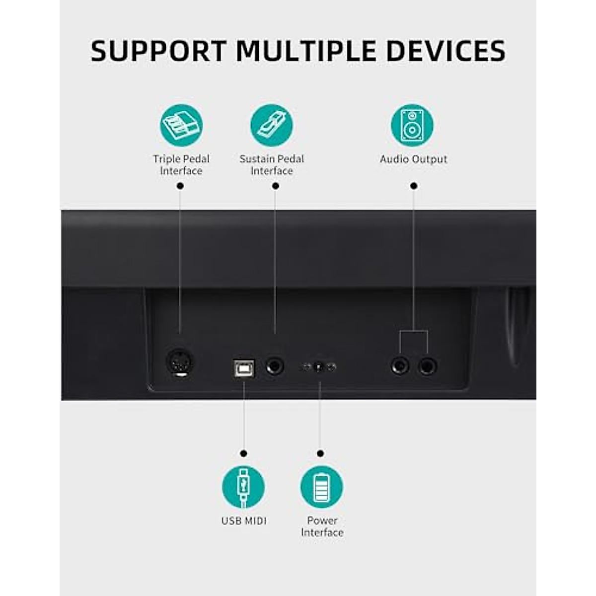 AODSK Weighted Piano 88-Key Beginner Digital Piano,Full Size Weighted keyboard with Hammer Action,with Sustain Pedal,2x25W Stereo Speakers,MP3 Function,Piano Lessons,Black,S-200