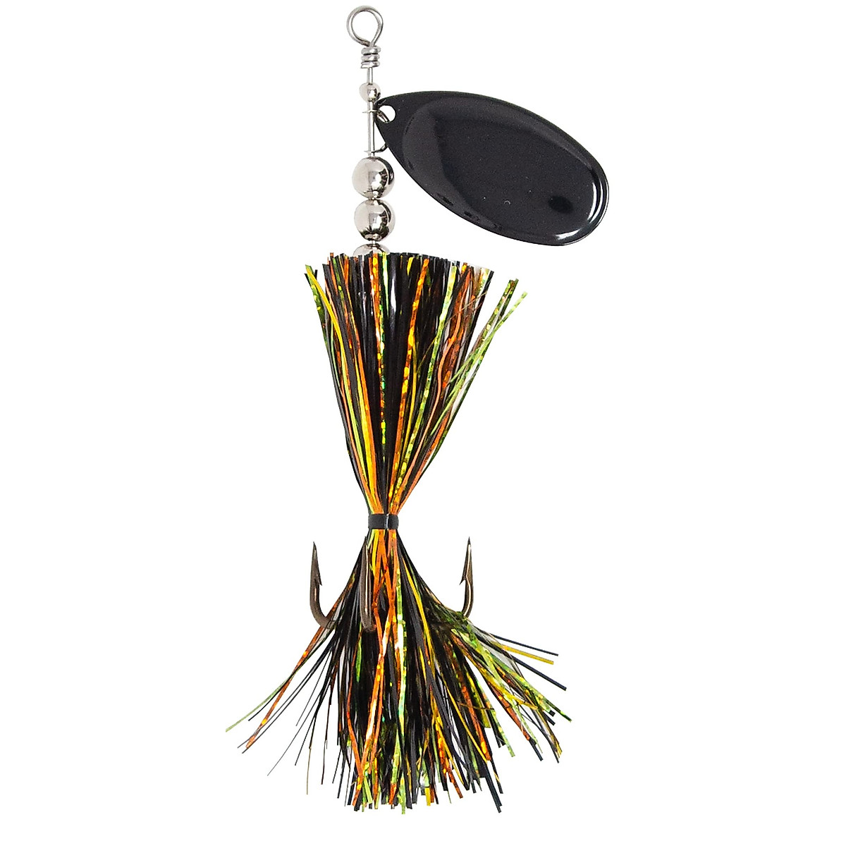 Tooth Shield Tackle The Baby Chubby Musky Bucktail Muskie Pike # 6 French Blade Inline Spinner Musky Lures Baits Tackle (Perch / Black)