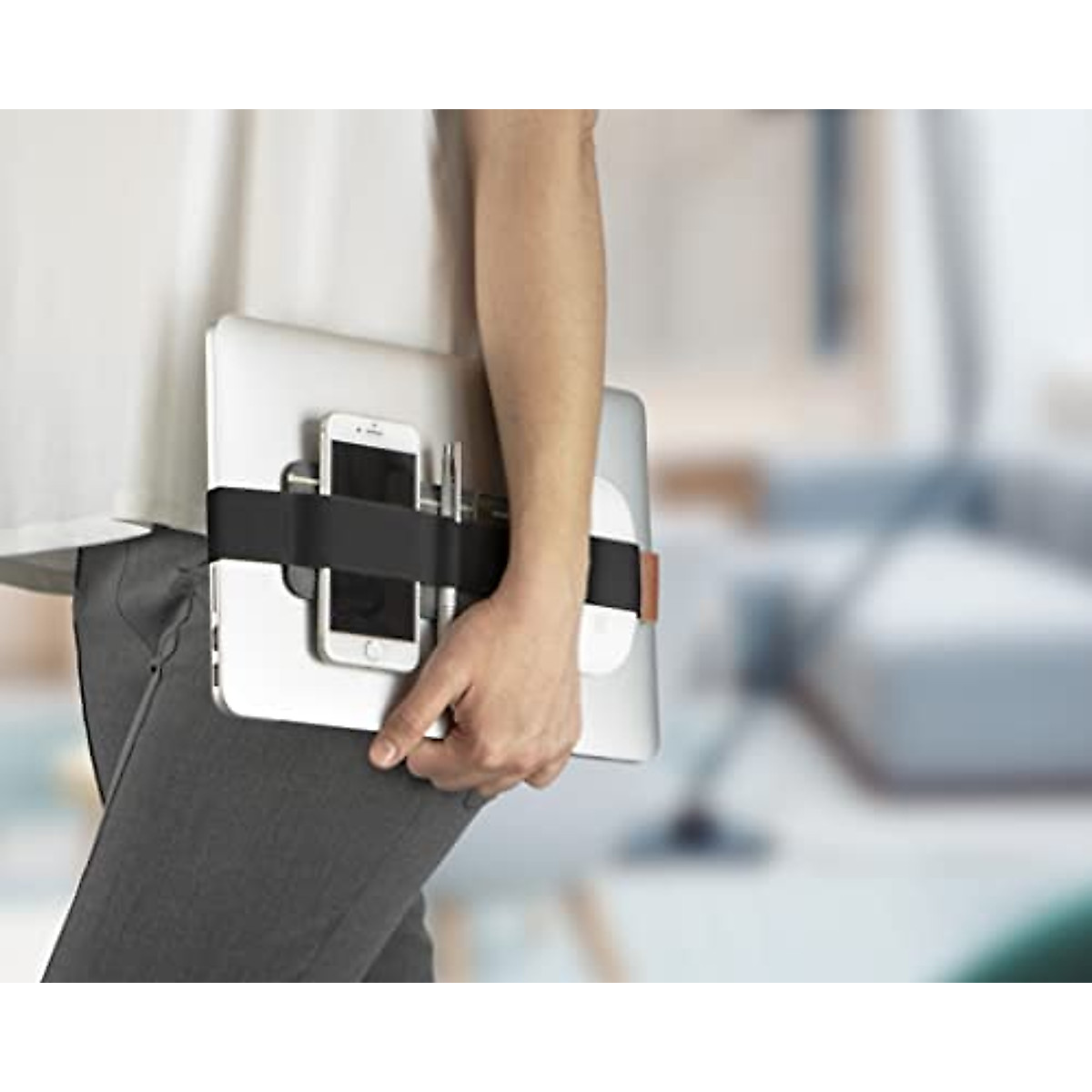 Beblau SLIM Portable Electronic Organizer attachable to laptops & notebook | Backpack & desktop organizers Office, Home & School | Working from Home Solution | Laptop accessory | BIRTHDAY GIFT DARK