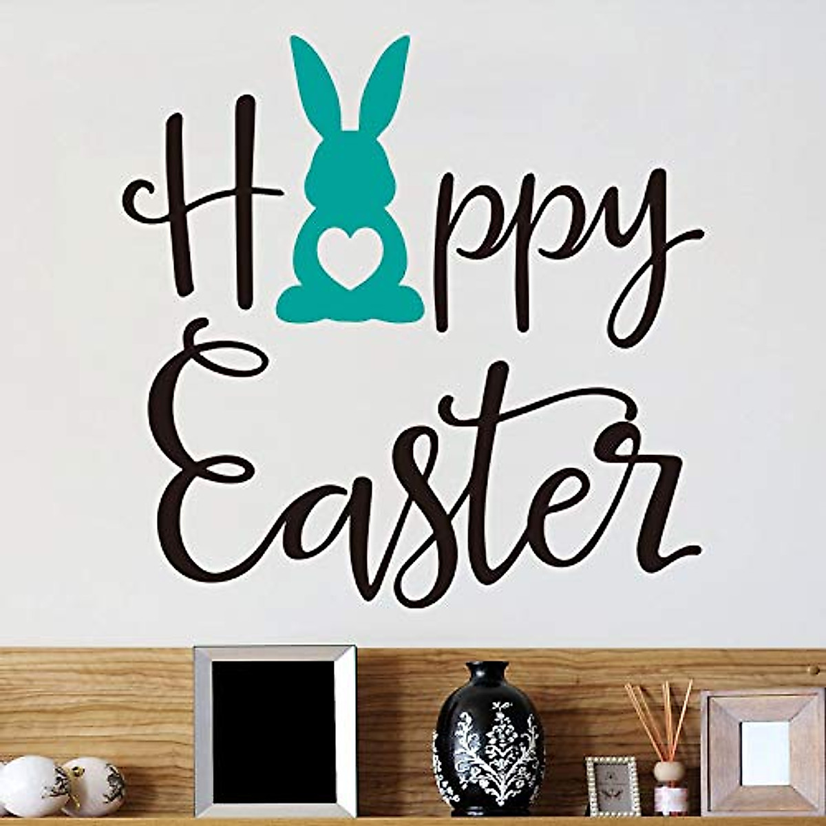 Summerjokes Happy Easter Funny Wall Sticker Decals Vinyl Removable Room Home Decoration, Family Living Room Kitchen Hotel Lobby Party Decoration Wall Decoration Glass Window Decoration