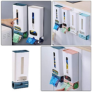 Cabilock Wall Mount Grocery Bag Dispenser Wall Mount Garbage Bag Saver Hanging Storage Box for Household Kitchen Bathroom