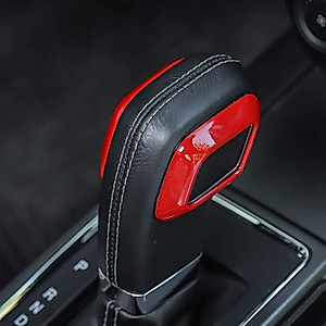 JeCar for Ford F150 Gear Shifter Head Trim Cover Frame Deacorative Trim Cover Frame for Ford F150 2015 2016 2017 (Red)