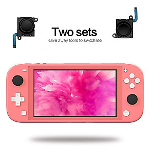 Replacement Joy Stick Compatible with Switch lite, Joystick Replacement Compatible with Switch lite and Repair Tool Kit for Switch lite - 2 Pack (Black)