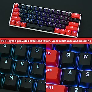 60% Red Keycaps 60 Percent Custom Ducky Keycap OEM with Key Puller for Cherry MX switch/RK61/Mechanical Gaming Keyboard(Only Sell Keycaps)
