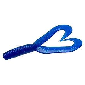 Zoom Bait Creepy Crawler Twin Tail Bait-Pack of 16 (Sapphire Blue, 3-Inch)