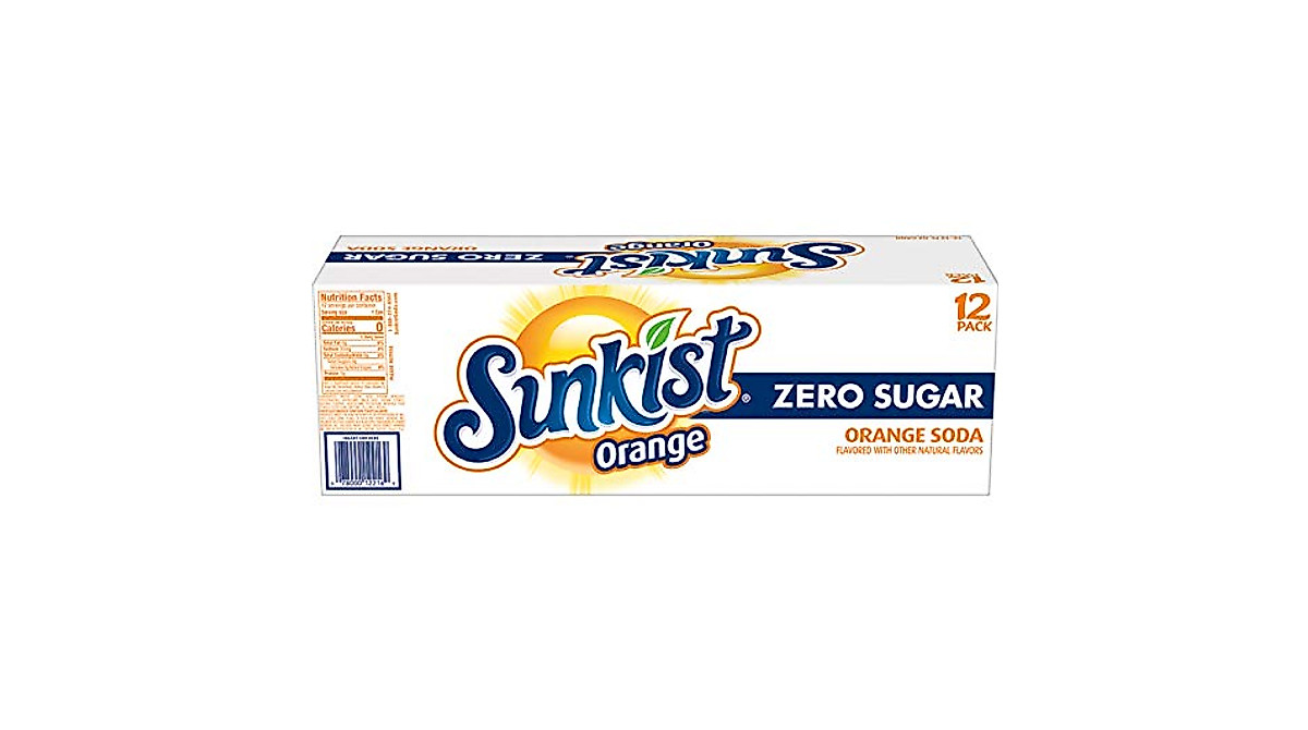 Sunkist Zero Sugar Orange Soda - Caffeinated & Refreshing