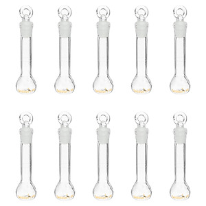 PATIKIL 5ml Volumetric Flask, 10Pcs 3.3 Borosilicate Glass Graduated Volumetric Measuring Flask with Glass Stopper Tolerance 0.22ml for Lab Experiment, Clear