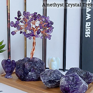 DUQGUHO Crystal Tree Amethyst Crystal with Natural Quartz Amethyst Stone Base Crystal Tree for Decor Reiki Luck Crystal Spiritual Gifts