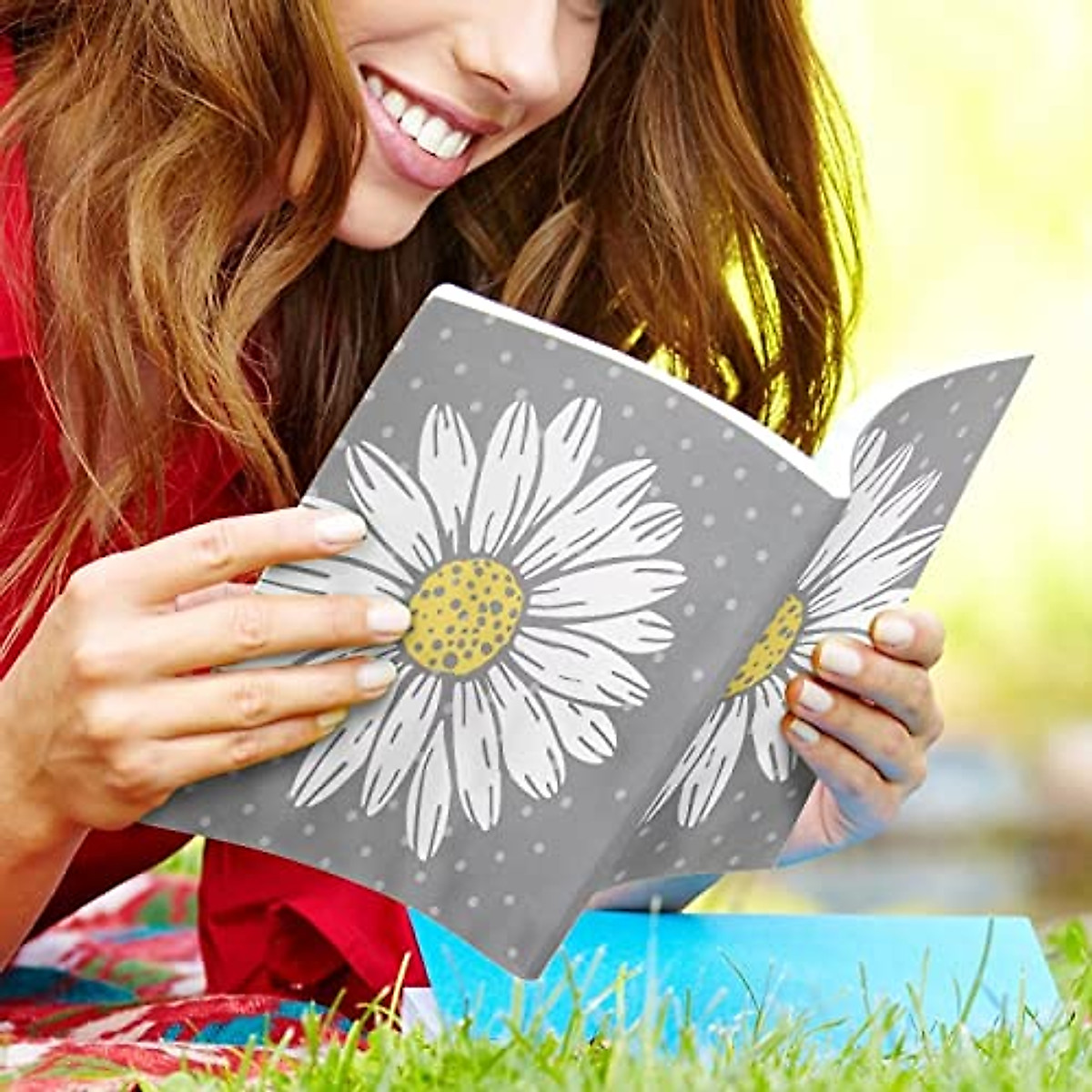 KUIFORTI Daisy Book Covers for Paperback,Boys Girls Notebook Hardcover Protector Book Pouch Sleeves Textbook Jackets for Home School Office Book Accessories