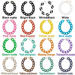 Firstmeet Chunky Acrylic Necklace Smooth Chain Link Cool Statement Choker Cuban Style Jewelry Gift for Women(XL-1118-Black matte)