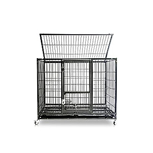Homey Pet 43" Stackable Heavy Duty Cage W/Feeding Door, Casters and Tray