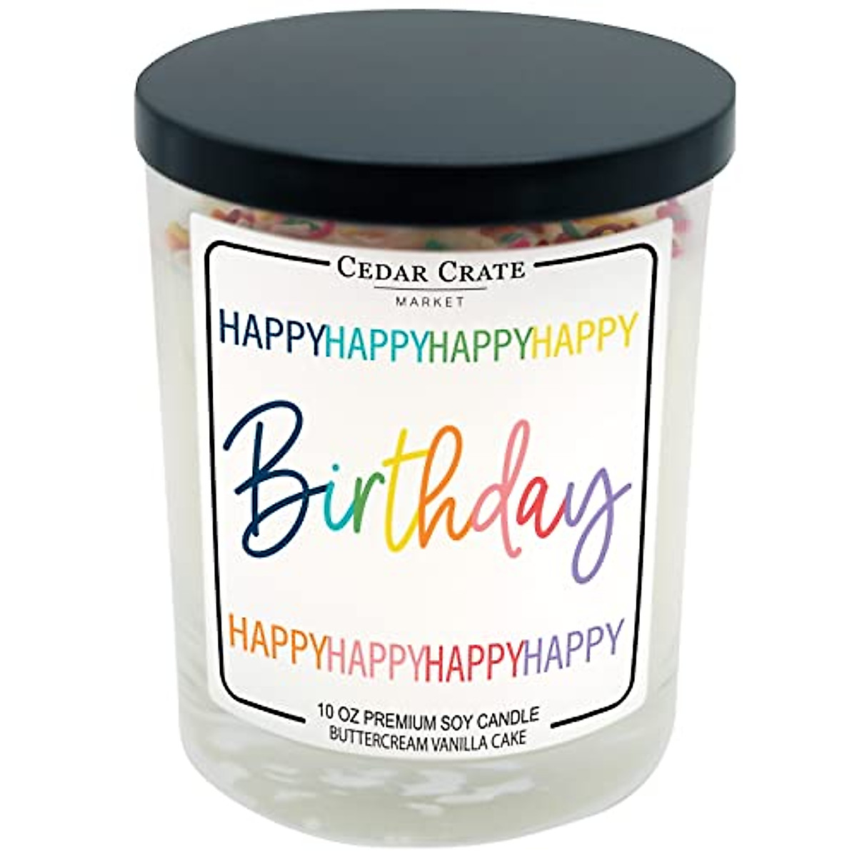 Happy Birthday Candle - Happy Birthday - Best Friends, Friendship Gifts for Women, Birthday Gift Ideas for Friends Female, Unique Birthday Candles Gifts for Bestie, Sister, Buttercream Vanilla Cake