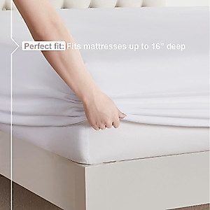 Nestl Double Brushed White Duvet Cover King Size 3 Piece Soft King Duvet Cover Set + King Sheets Set White 4 Piece Bed Sheets for King Size Bed