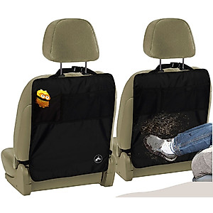 OxGord Kick Mats Seat Protector with Storage Organizer Pocket- 2 Pack - Universal Fit for Car, Truck, SUV, or Van - Rear Auto Bucket Seat Upholstery Protective Cover